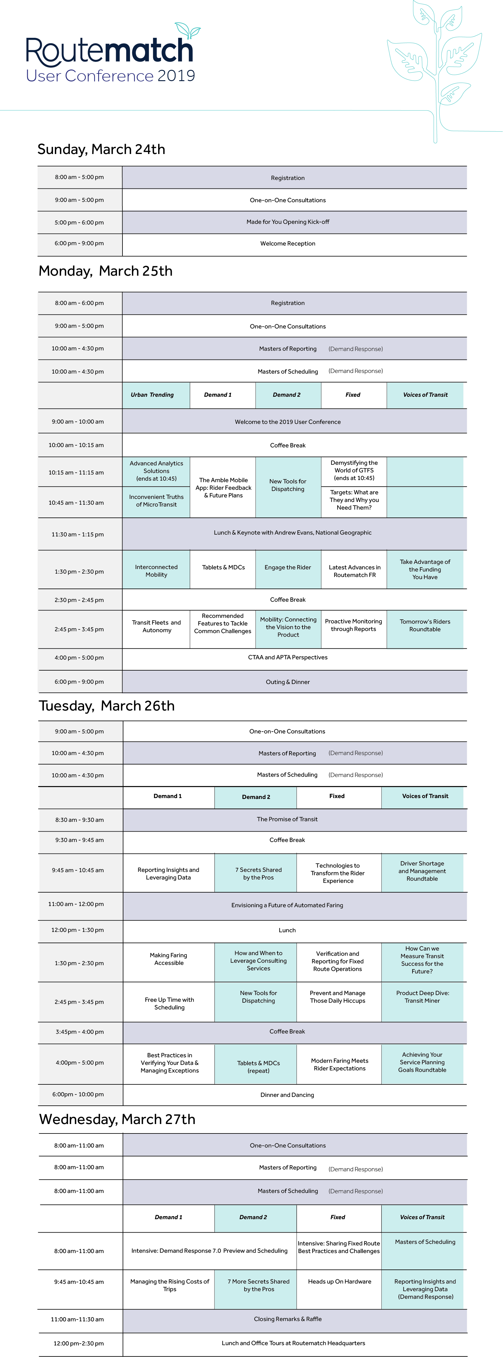 2019 User Conference Agenda | Routematch